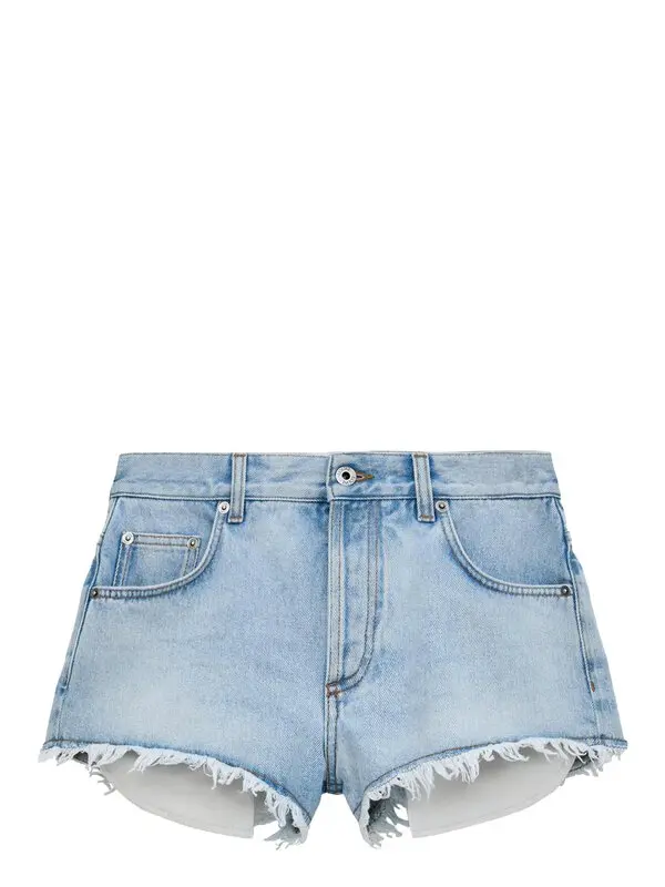 Loewe X Paula's Ibiza Anagram Denim Shorts - Turquoise