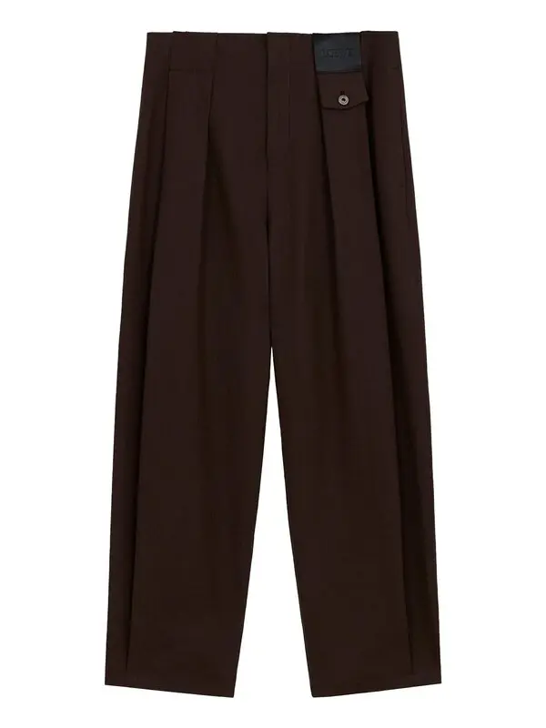 Loewe X Paula's Ibiza Pleated Wide-leg Trousers - Brown