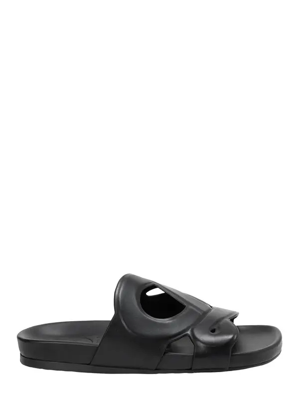 Loewe X Paula's Ibiza Leather Ease Slides - Black