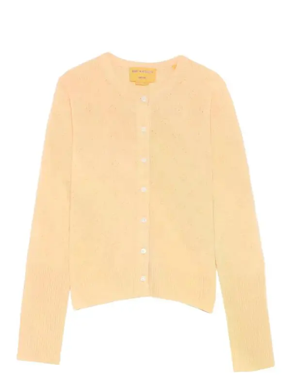 Guest In Residence Pointelle-knit Cashmere Cardigan - Orange