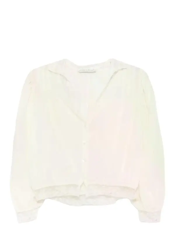 PDR PHISIQUE DU ROLE Lace-trim Pleated Shirt - Neutrals