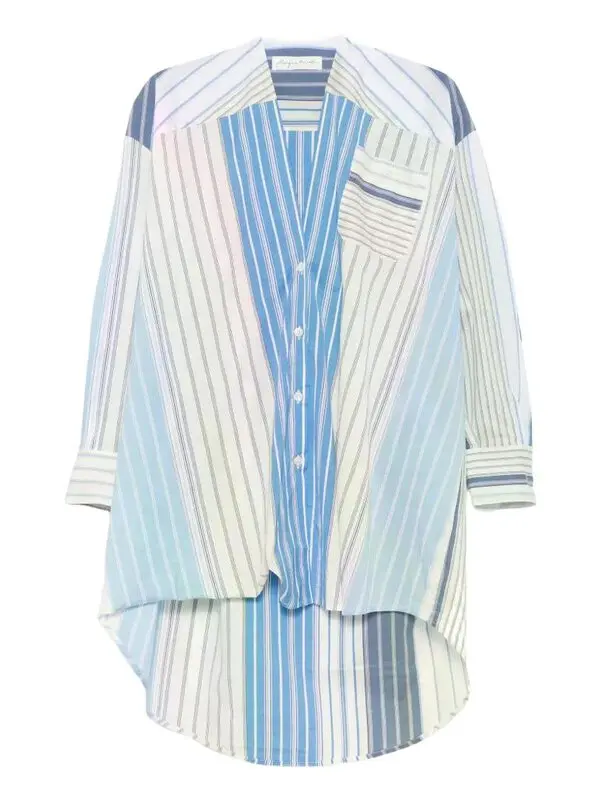 PDR PHISIQUE DU ROLE Patchwork Striped Shirt - Blue