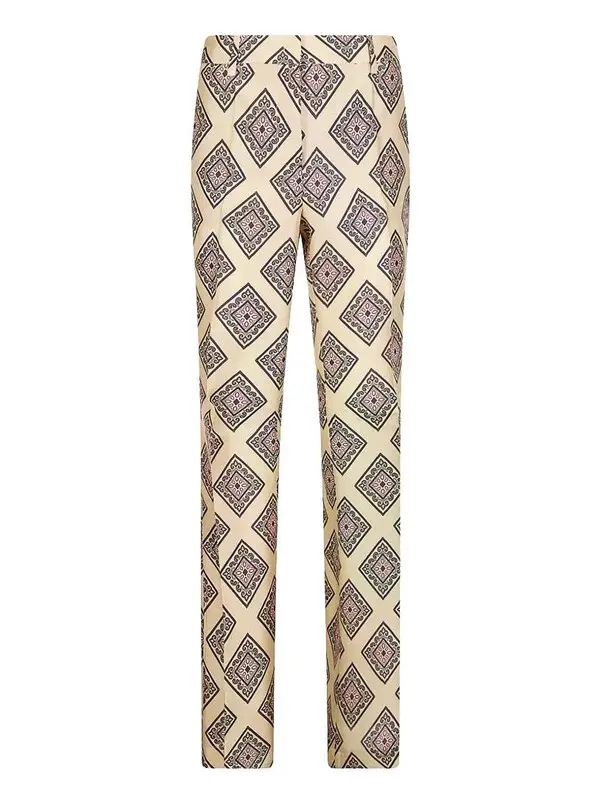 Alberto Biani Geometric-print Trousers - Neutrals