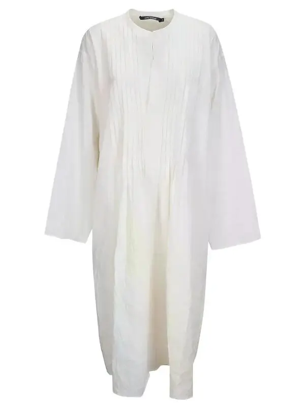 Sofie D'hoore Pleated-chest Long-sleeved Midi Dress - White