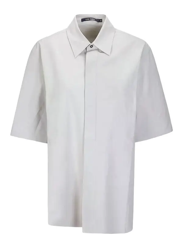 Sofie D'hoore Concealed-fastening Short-sleeved Shirt - Grey