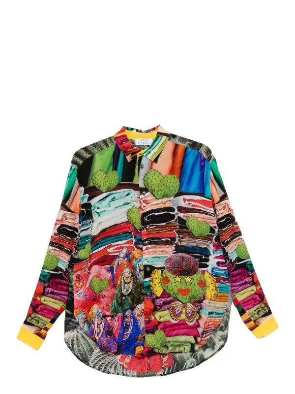 The Artistylist Cactus-print Long-sleeve Shirt - Green