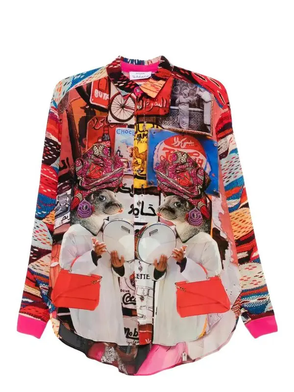 The Artistylist Graphic-print Long-sleeve Shirt - Red