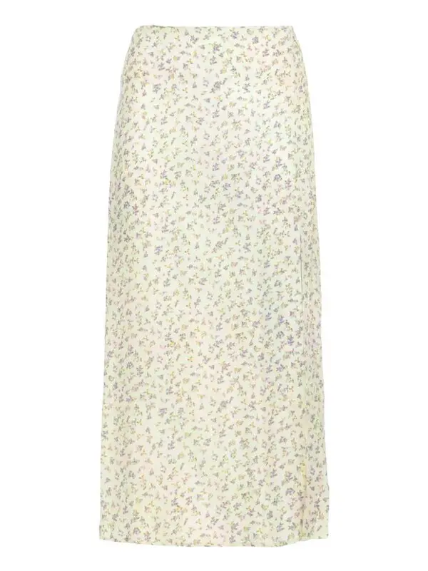 MAR DE MARGARITAS Roxana Floral-print Midi Skirt - Yellow