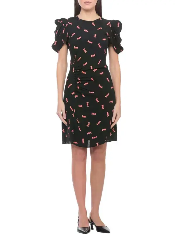 MAR DE MARGARITAS Karin Ruched Mini Dress - Black