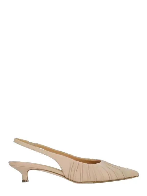 JULIE DEE Ruched Slingback Pumps - Neutrals