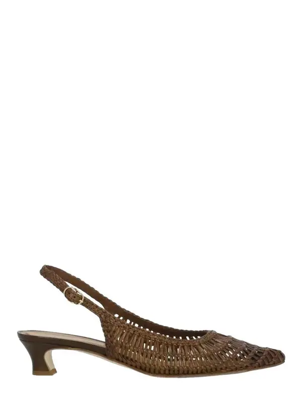 JULIE DEE Woven Slingback Pumps - Brown