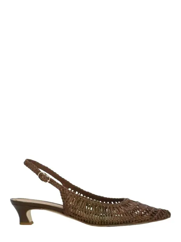 JULIE DEE Woven Slingback Pumps - Brown