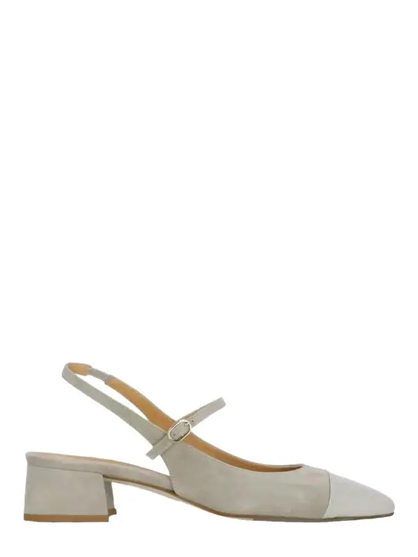 JULIE DEE Patent-leather Toe-cap Slingback Pumps - Grey