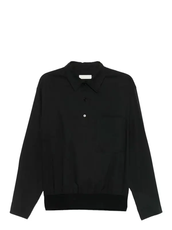 AMOMENTO Chest-pocket Polo Shirt - Black