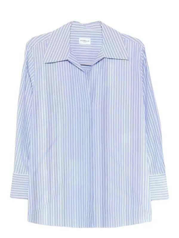 Marella Striped Buttoned Shirt - Blue