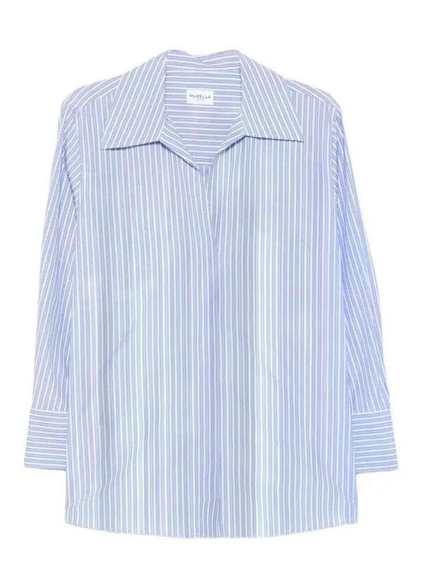 Marella Striped Buttoned Shirt - Blue