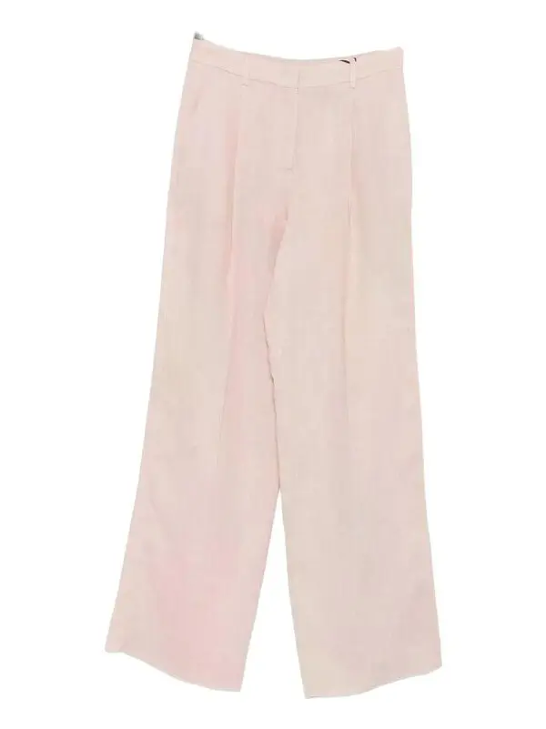 Marella Pleated Linen Trousers - Pink