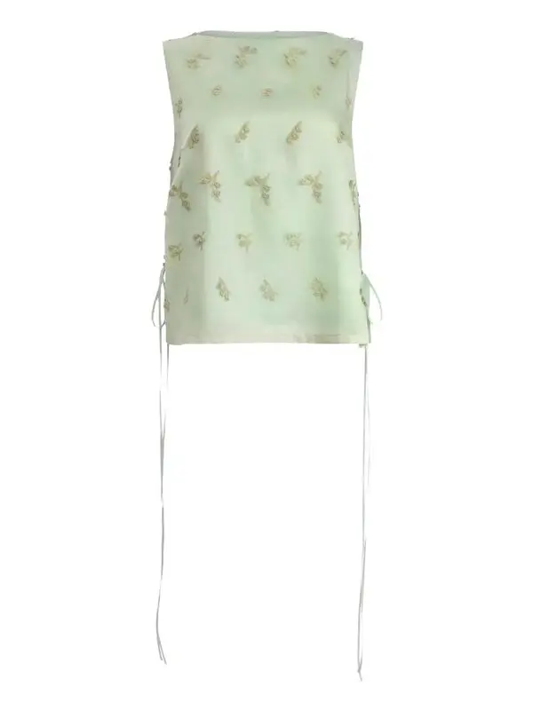 Altuzarra Floral-embroidered Tie-side Top - Green