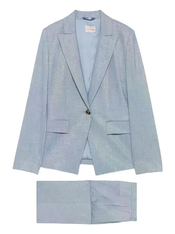 Marella Metallic-effect Notched-lapel Suit - Blue