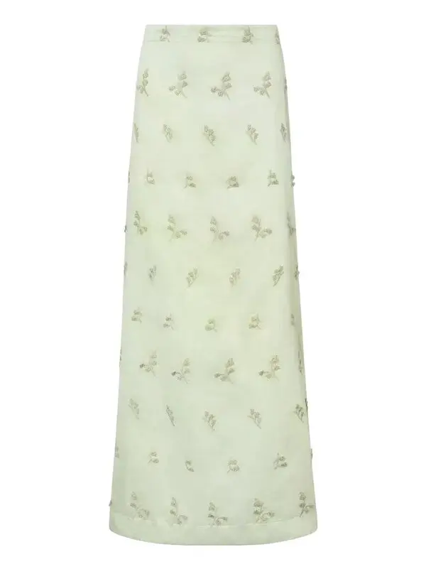 Altuzarra Floral-embroidered Skirt - Green