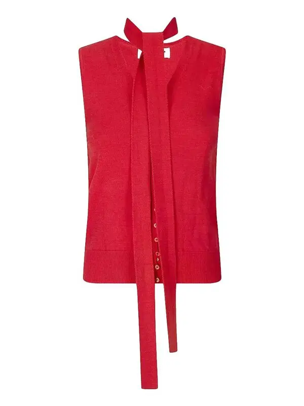 LA PISCINE Knitted Vest - Red