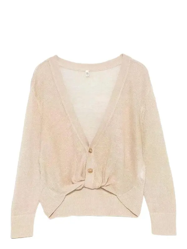 R13 Twist-detail V-neck Cardigan - Neutrals