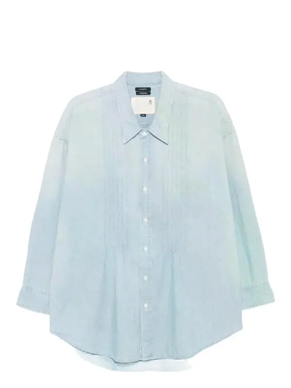 R13 Pleated Chambray Shirt - Blue