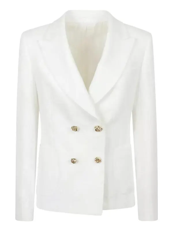 Tagliatore Textured Double-breasted Blazer - White