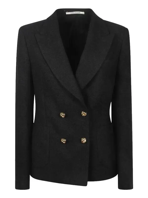 Tagliatore Double-breasted Textured Blazer - Black