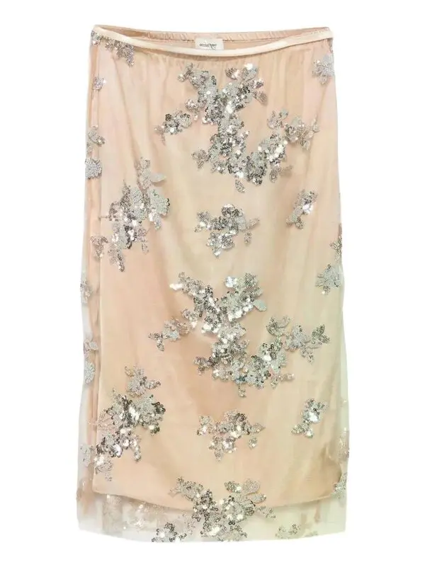 OTTOD'AME Sequin-embellished Midi Skirt - Neutrals