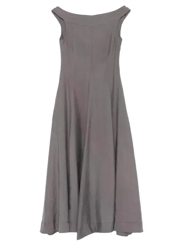 COLLECTION PRIVEE? Lizza Boat-neck Flared Midi Dress - Grey
