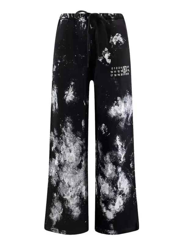 MAISON MARGIELA Paint-splatter Logo-print Track Pants - Black