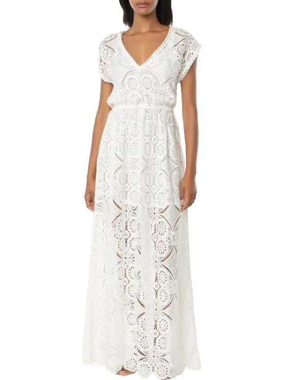 Helen Jon Lace V-neck Maxi Dress - Lace Crochet
