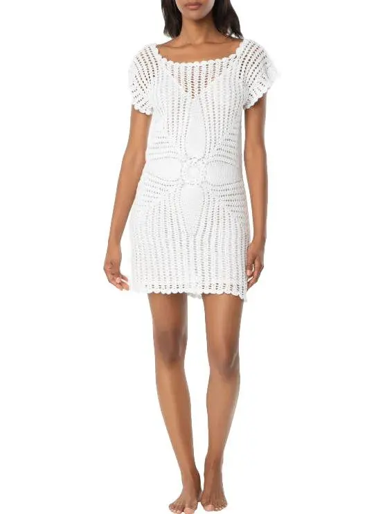 Helen Jon Starburst Crochet Mini Dress - White