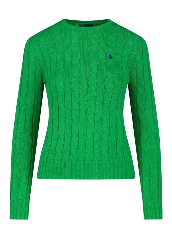 Polo Ralph Lauren Logo-embroidered Cable-knit Sweater - Green