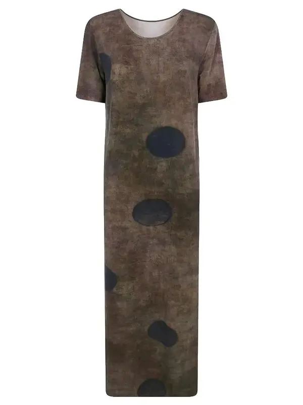 UMA WANG Polka-dot Print Maxi Dress - Brown