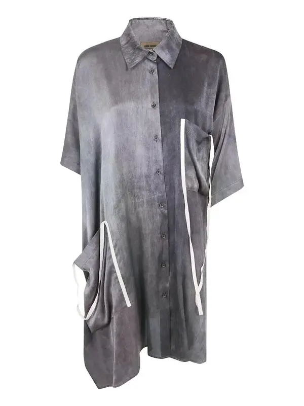 UMA WANG Asymmetric Tape-detail Shirt - Grey