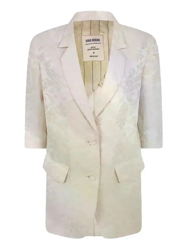 UMA WANG Damask-pattern Linen Jacket - Neutrals