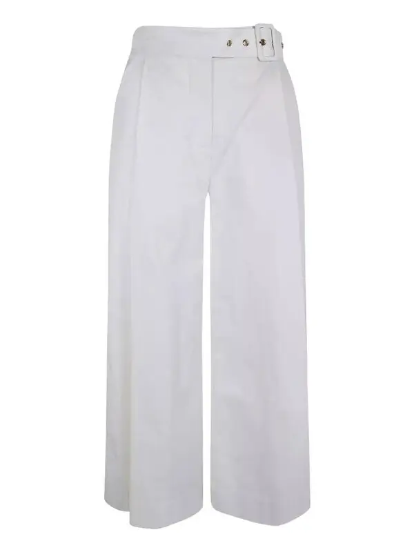 TWINSET Belted Wide-leg Trousers - White