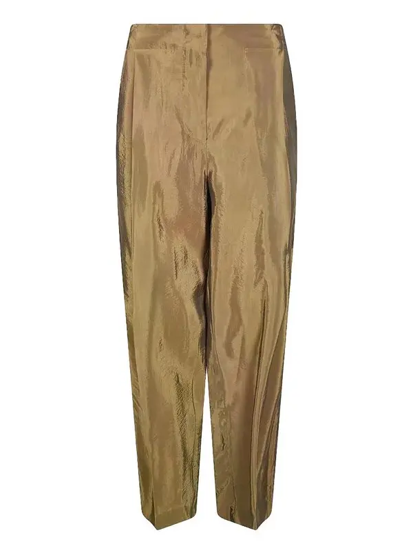 Alberto Biani Iridescent Tapered Trousers - Brown