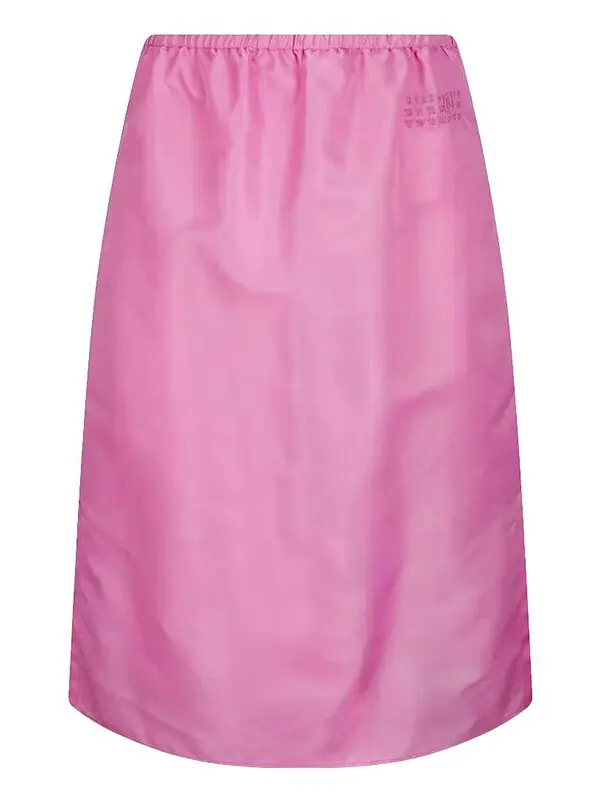 MAISON MARGIELA Logo-embroidered Elasticated-waist Skirt - Pink