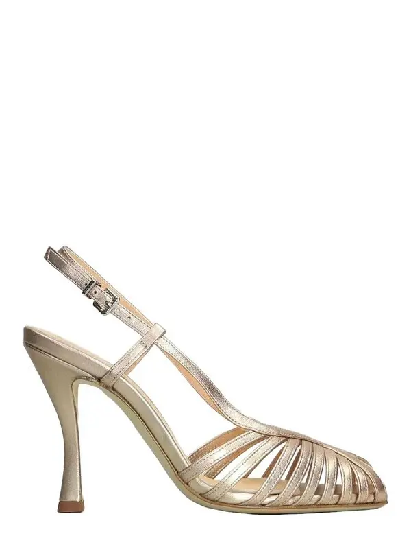 CHANTAL Metallic Cage-detail Sandals - Gold
