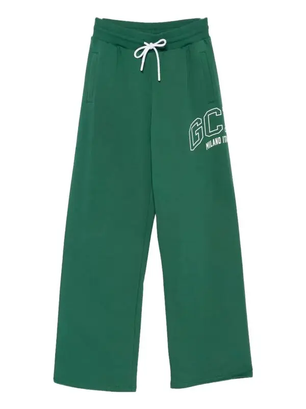 Gcds Logo-print Drawstring Track Pants - Green