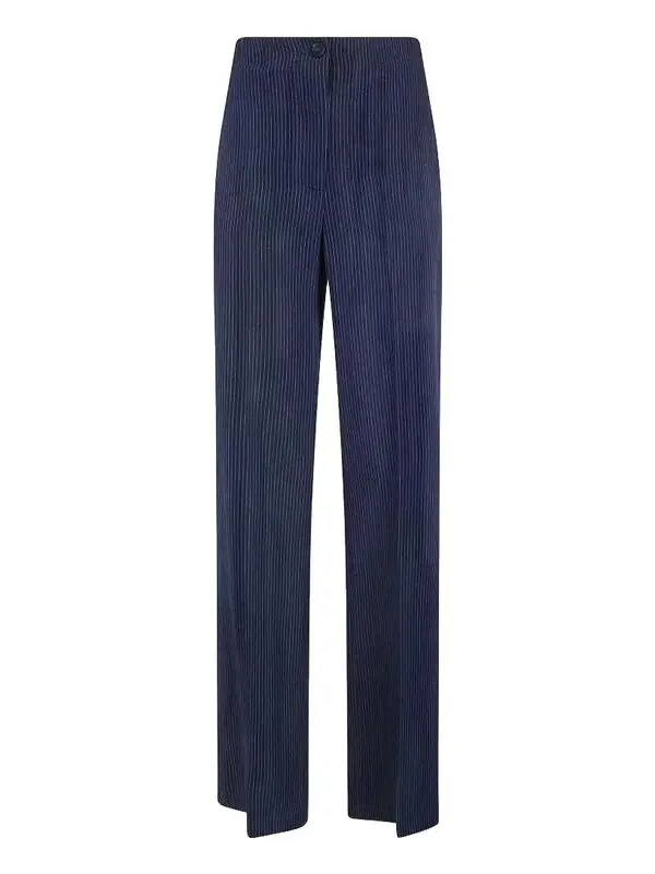 Seventy Pinstripe Pattern Straight-leg Trousers - Blue