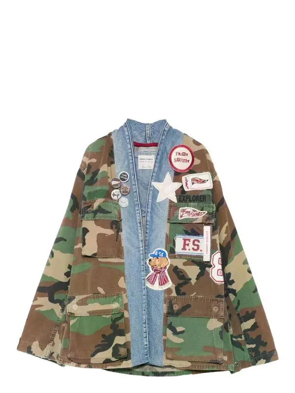 FRONT STREET 8 Camouflage-print Patch-embellished Jacket - Green