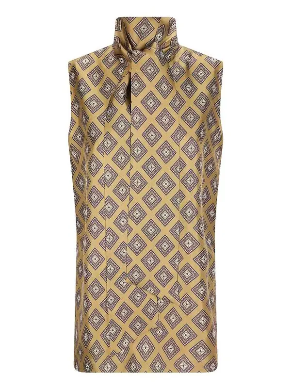 Alberto Biani Geometric-print Top - Gold