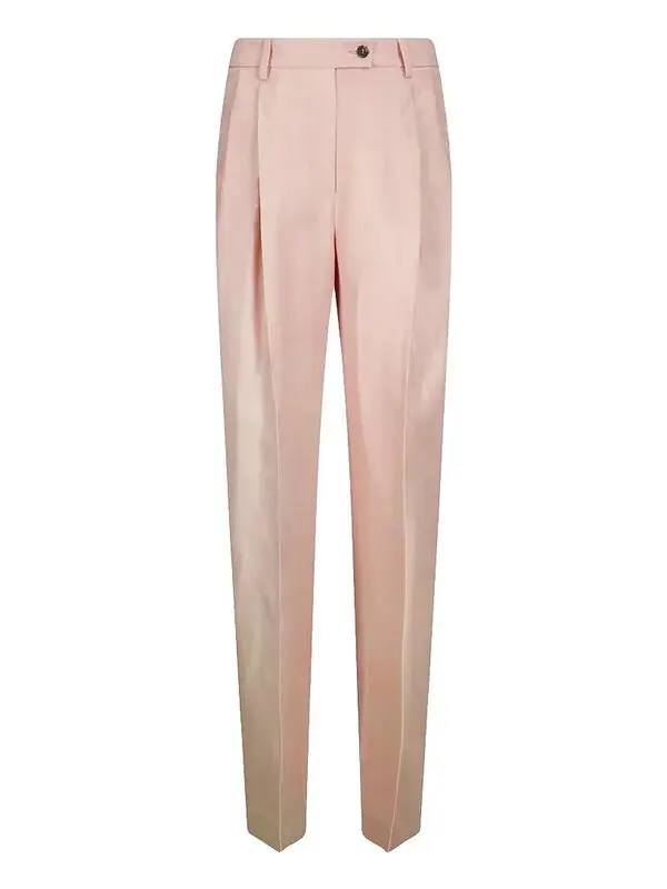 Alberto Biani Pleated Slub-texture Trousers - Pink