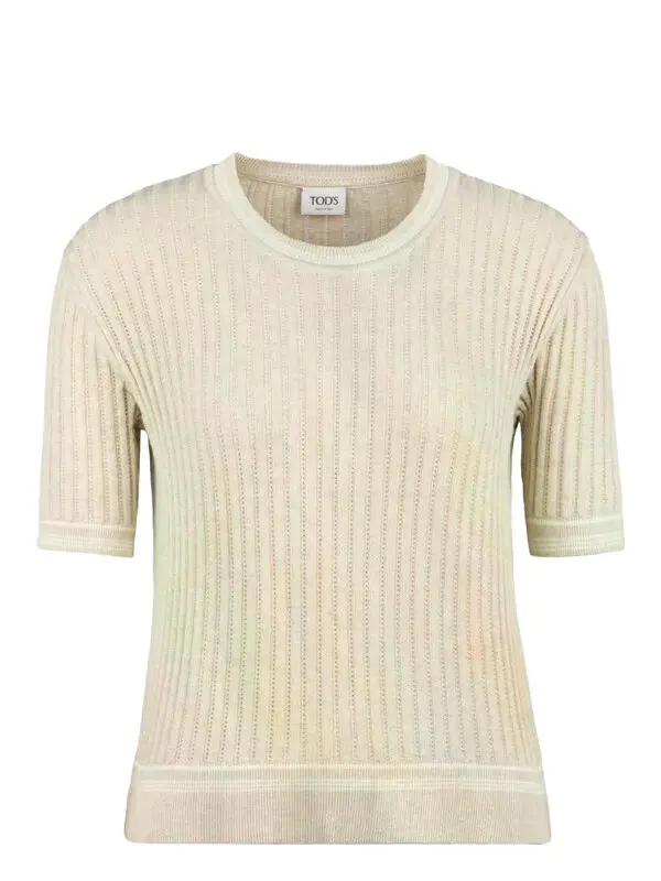 TOD'S Ribbed-knit Top - Neutrals