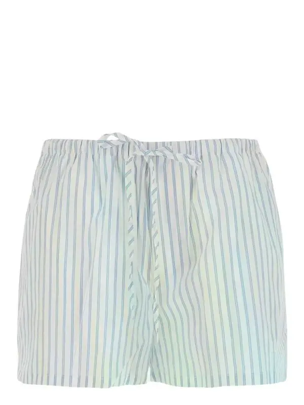 DUNST Striped Drawstring Shorts - White
