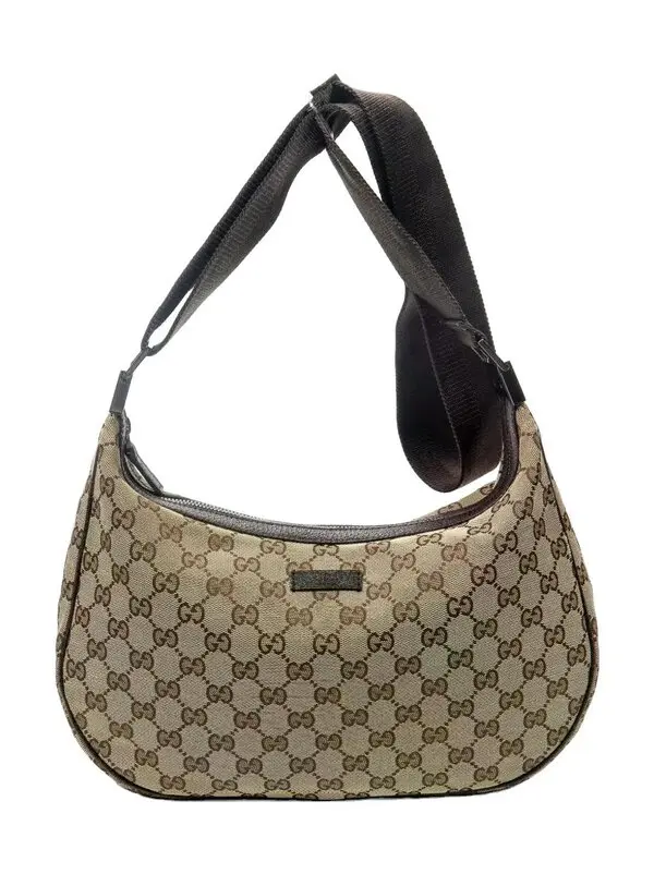 Gucci Gg Canvas Half Moon Shoulder Bag - Neutrals